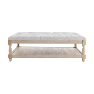Knaresborough Button Back Coffee Table Pouffe - Light Grey – DUSK