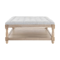 Knaresborough Button Back Coffee Table Pouffe - Light Grey – DUSK