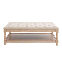Knaresborough Button Back Coffee Table Pouffe - Oatmeal – DUSK