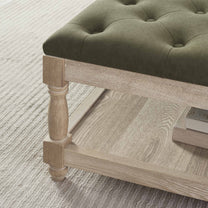Knaresborough Button Back Coffee Table Pouffe - Olive – DUSK