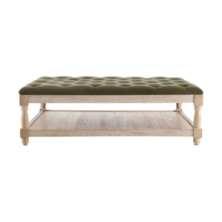 Knaresborough Button Back Coffee Table Pouffe - Olive – DUSK