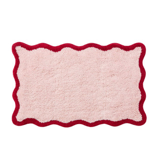 Kos Scalloped Bath Mat - Pink/Red – DUSK