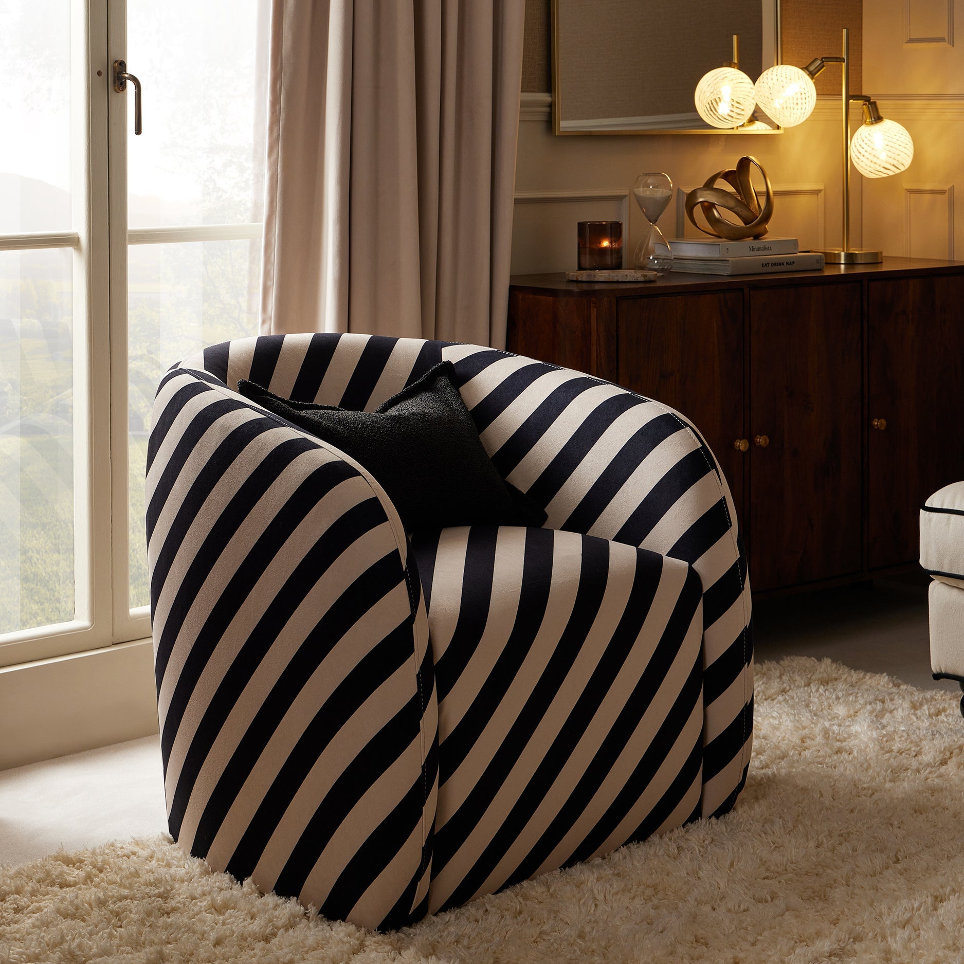Liberty Accent Chair - Mono Stripe – DUSK