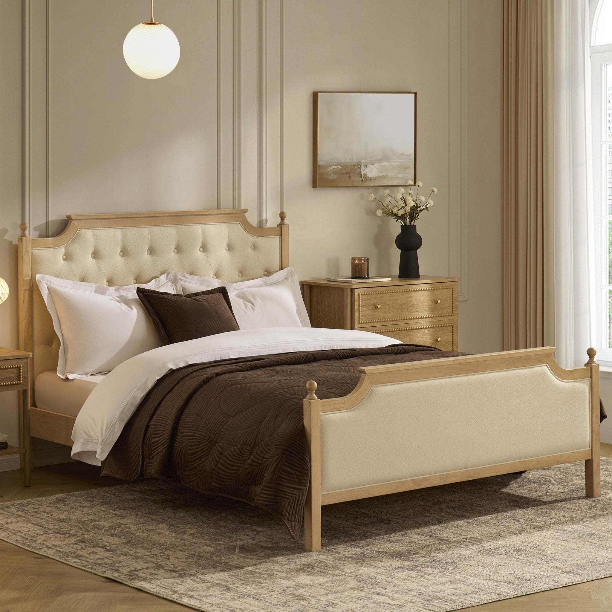 Luxor Bed Frame - Cream Linen – DUSK