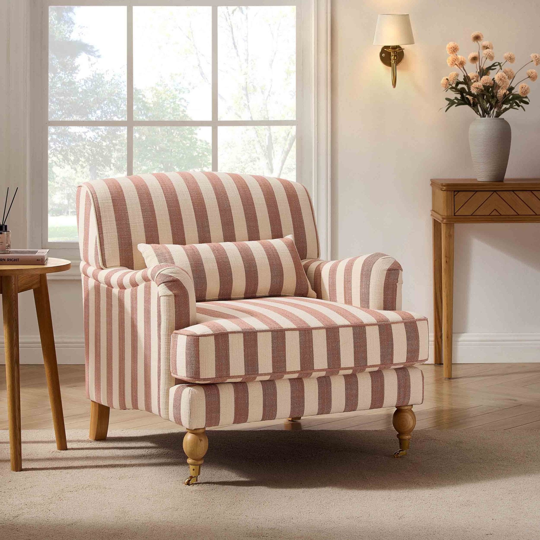 Mara Armchair - Raspberry Stripe – DUSK