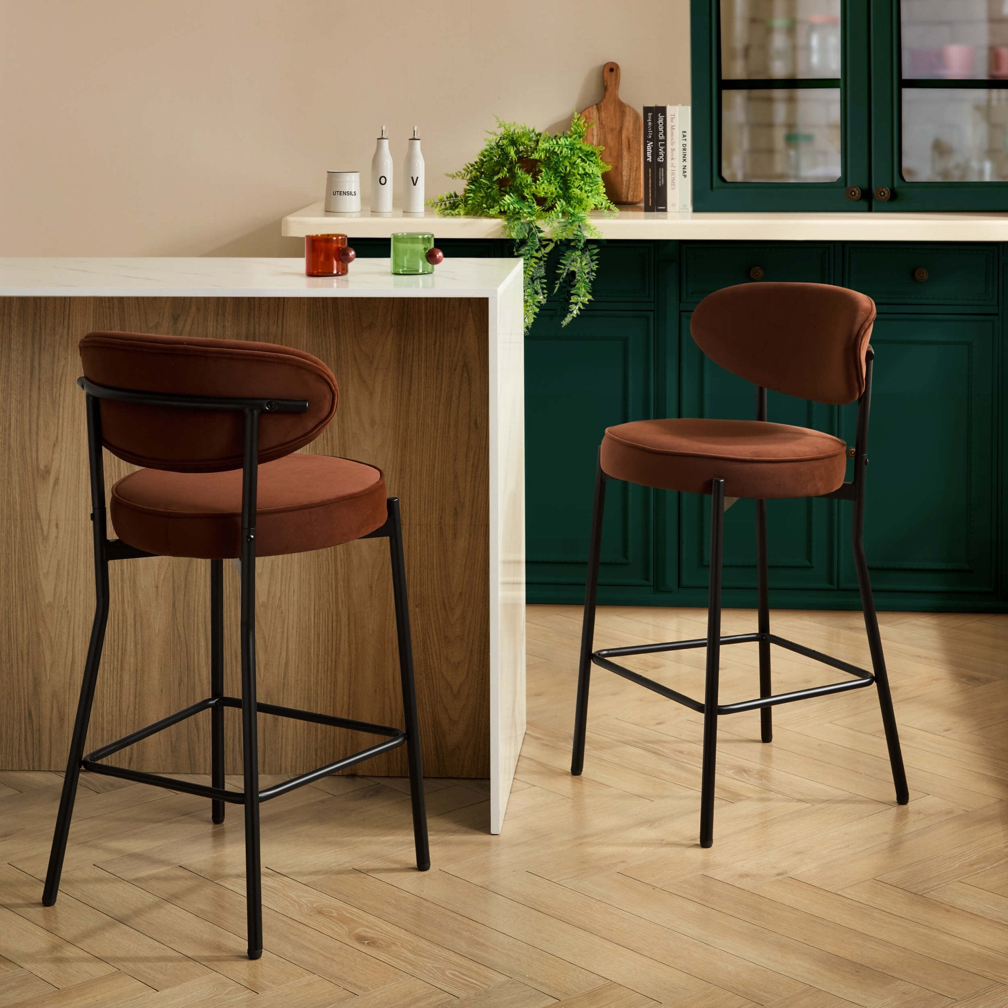 Mia Set of 2 Barstools - Terracotta – DUSK