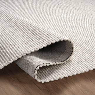 Milo Handwoven Stripe Rug - Light Grey – DUSK
