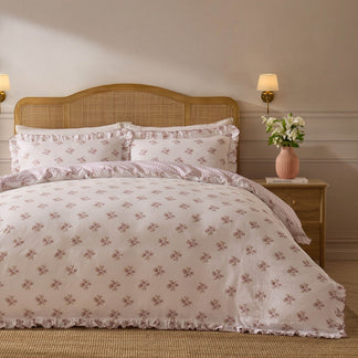 Mini Bouquet 100% Cotton Printed Muslin Reversible Duvet Cover & Pillo ...