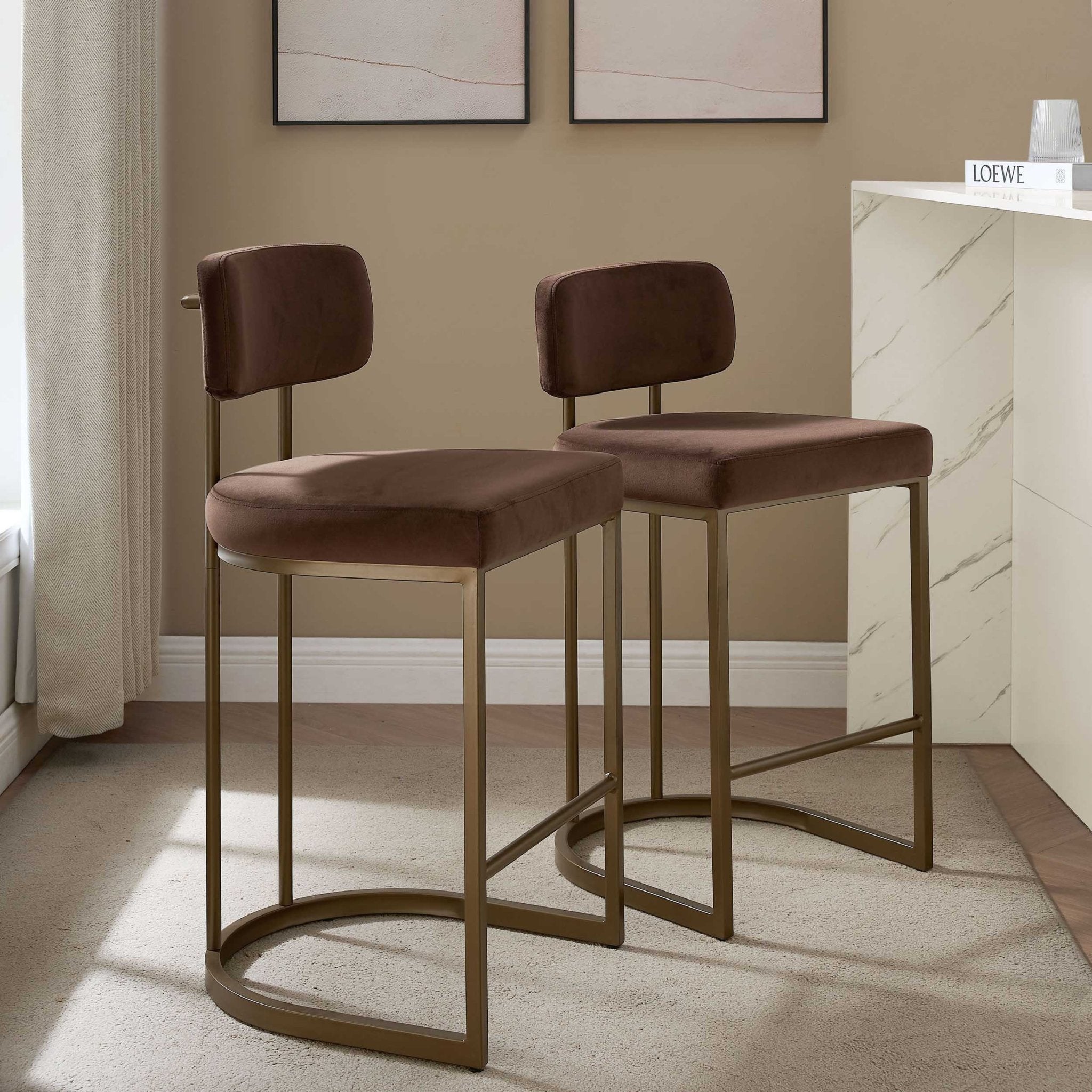 Mollie Set of 2 Barstools - Cappuccino – DUSK