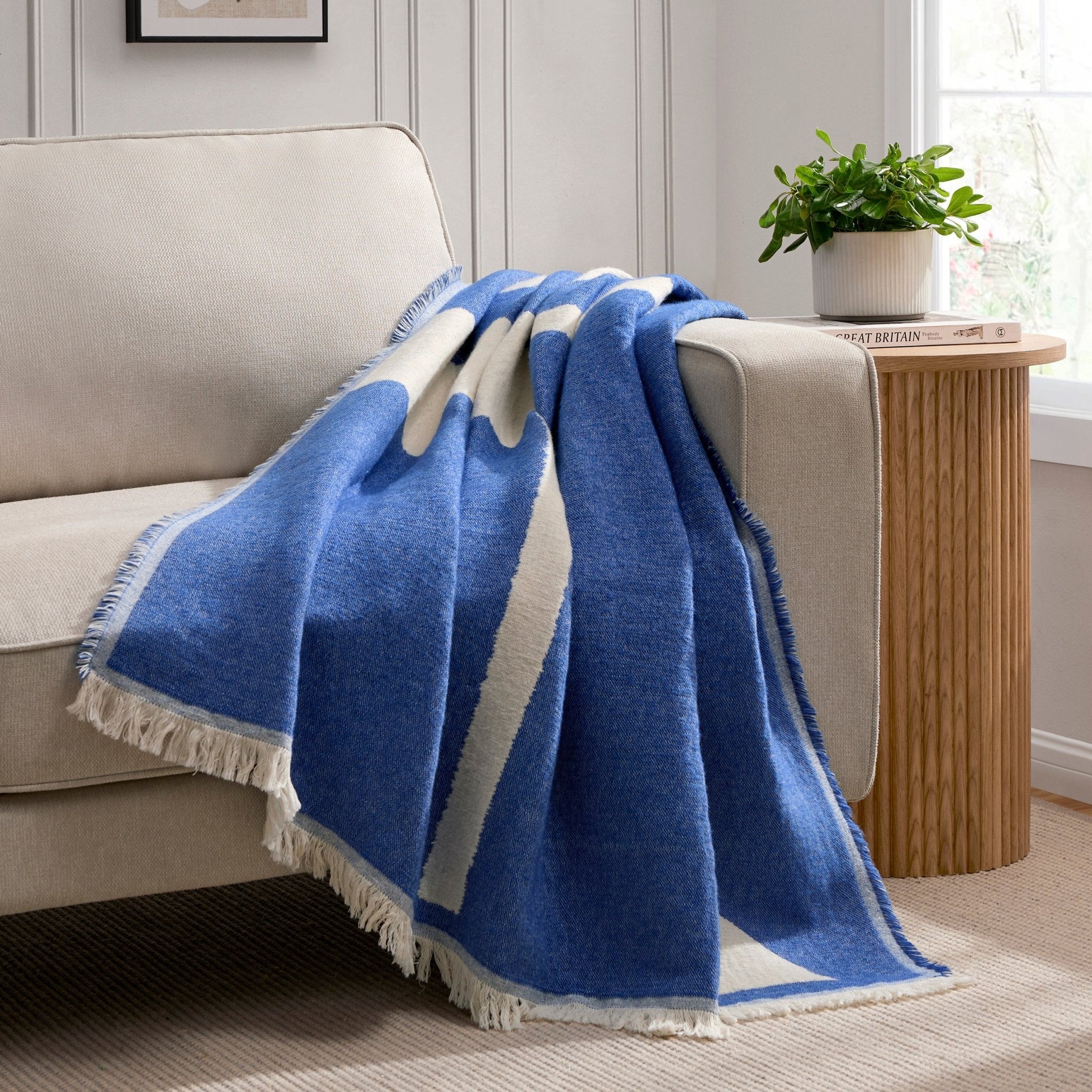 Motif Abstract Sofa Throw - Electric Blue – DUSK