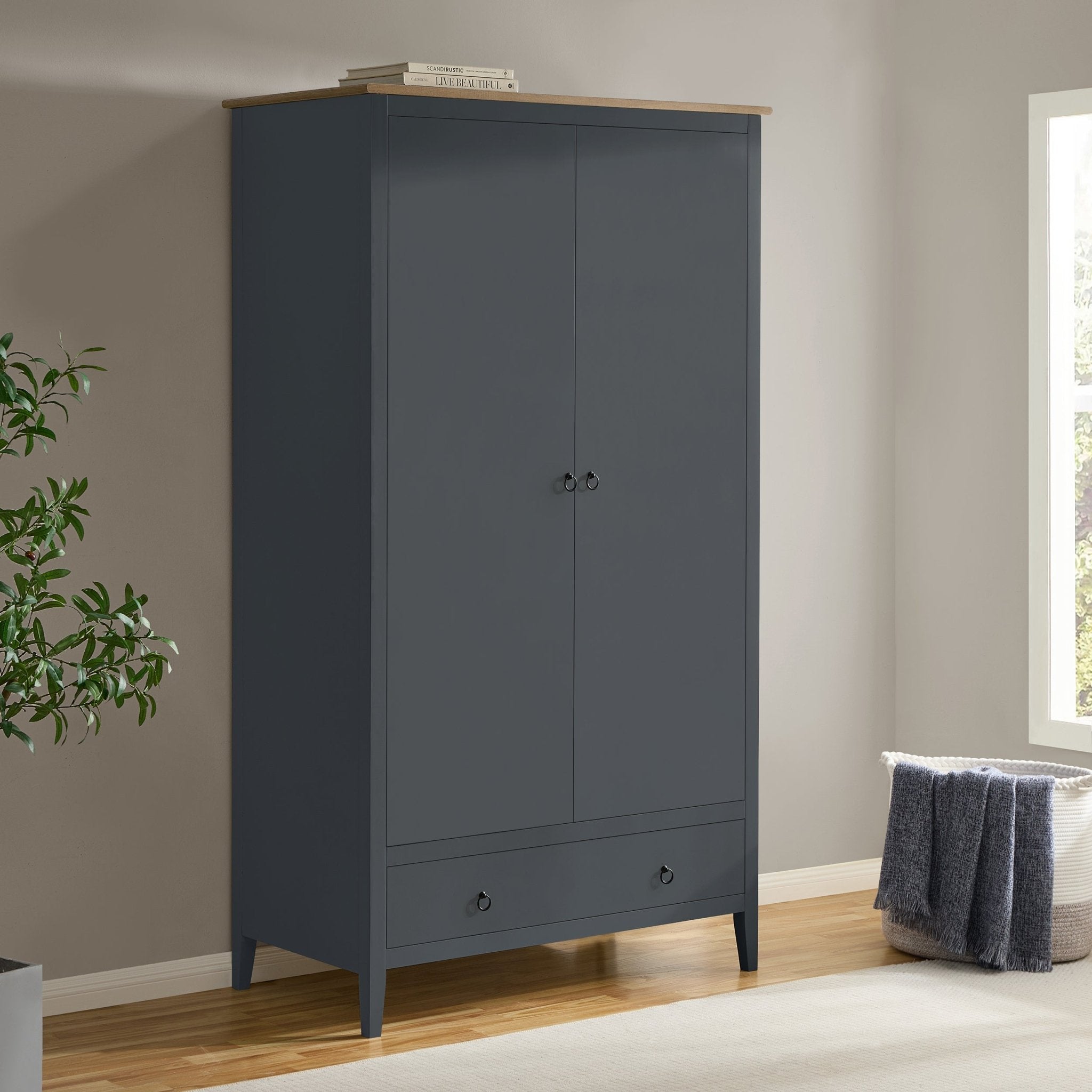 Nell 2 Door Wardrobe - Charcoal – DUSK
