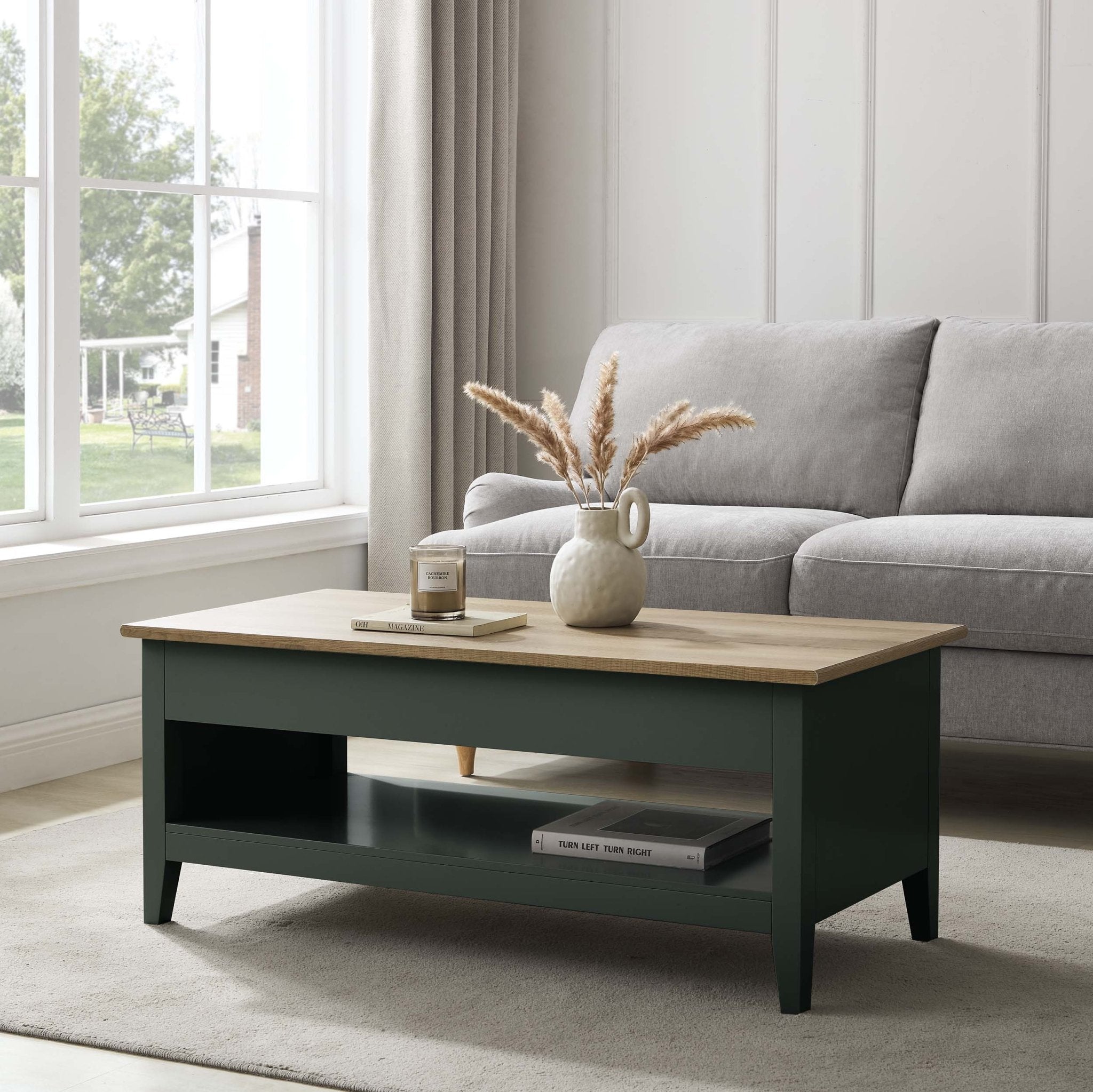Nell Coffee Table Desk - Forest Green – DUSK