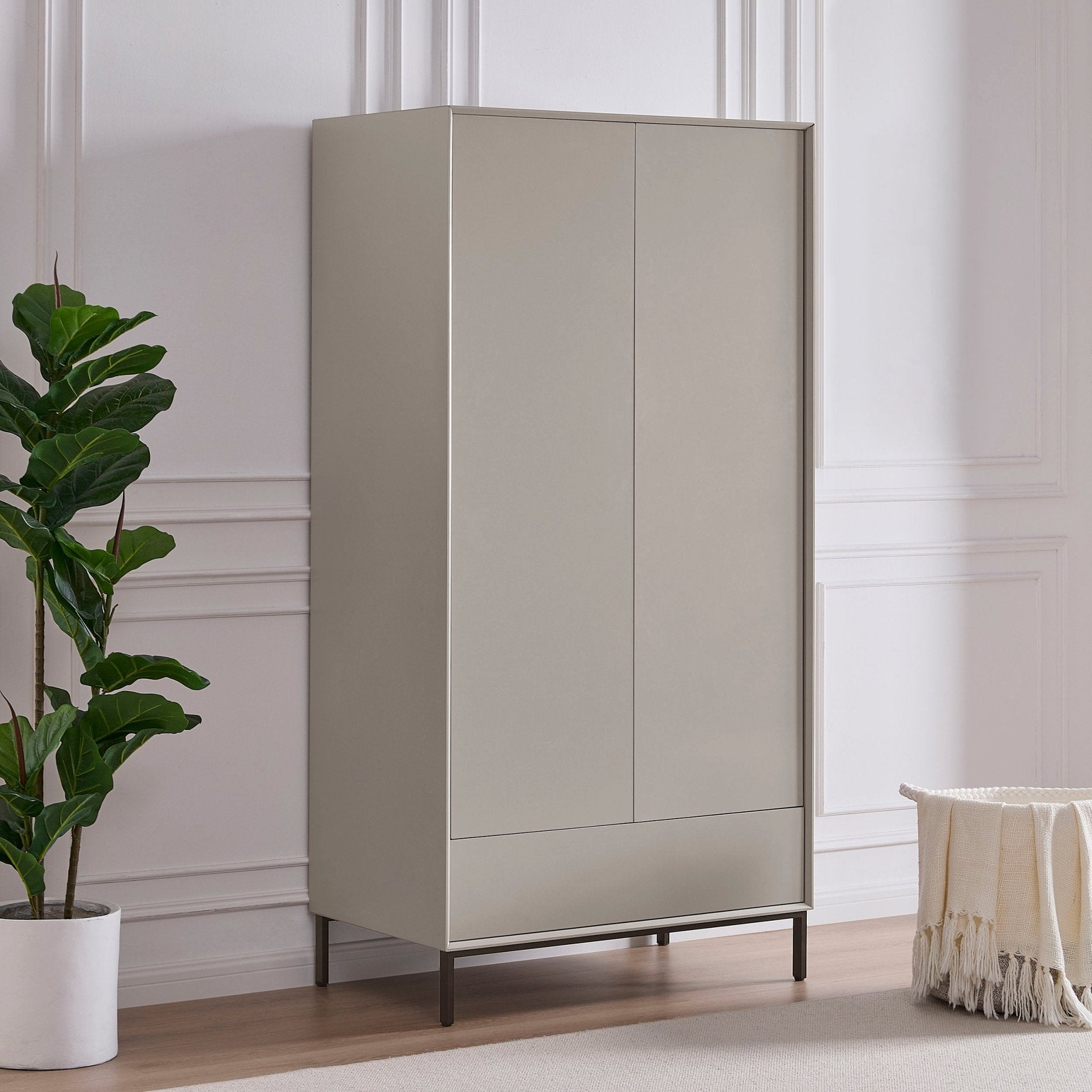 Nova 2 Door Wardrobe with Drawer - Taupe – DUSK