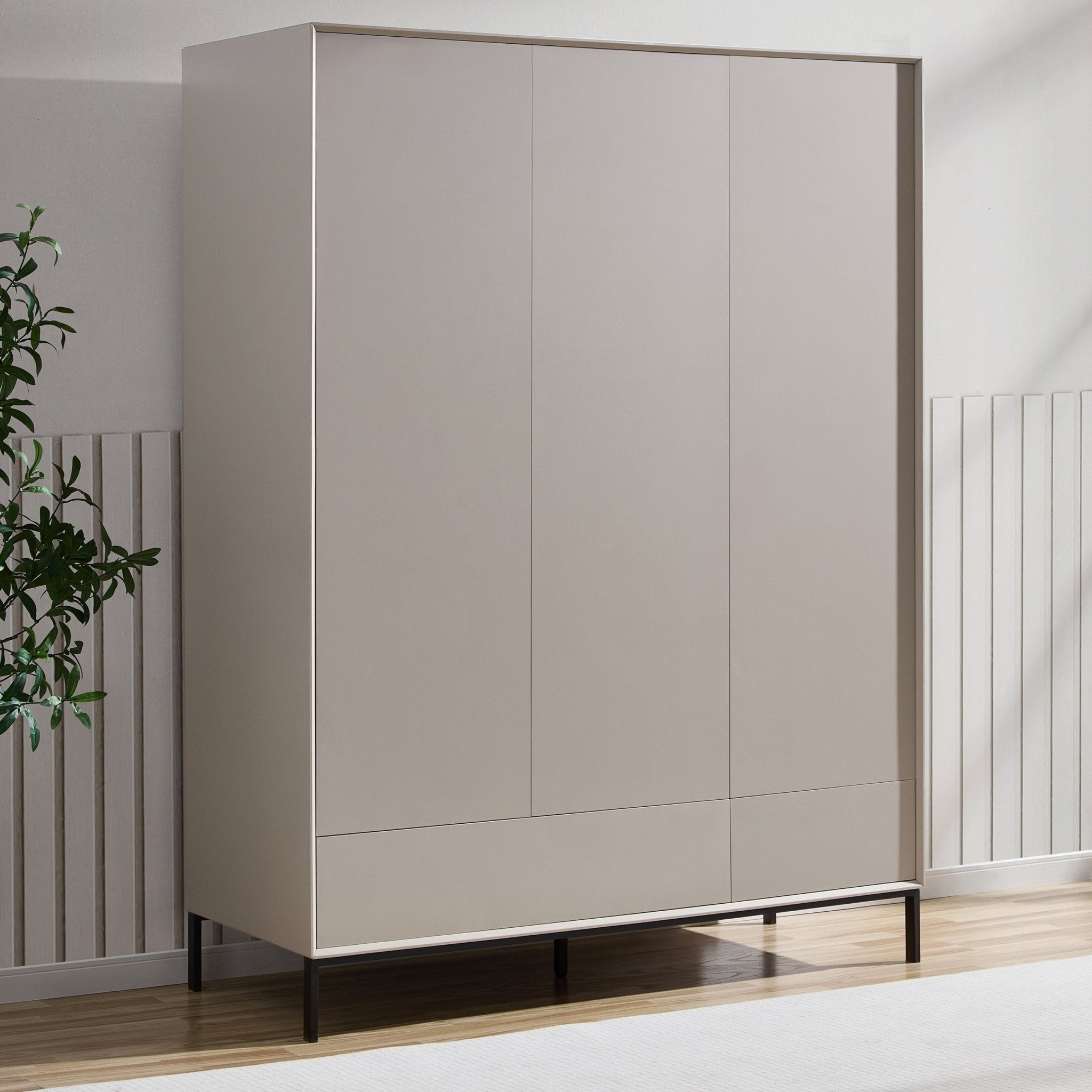 Nova 3 Door Wardrobe with Drawers - Taupe – DUSK
