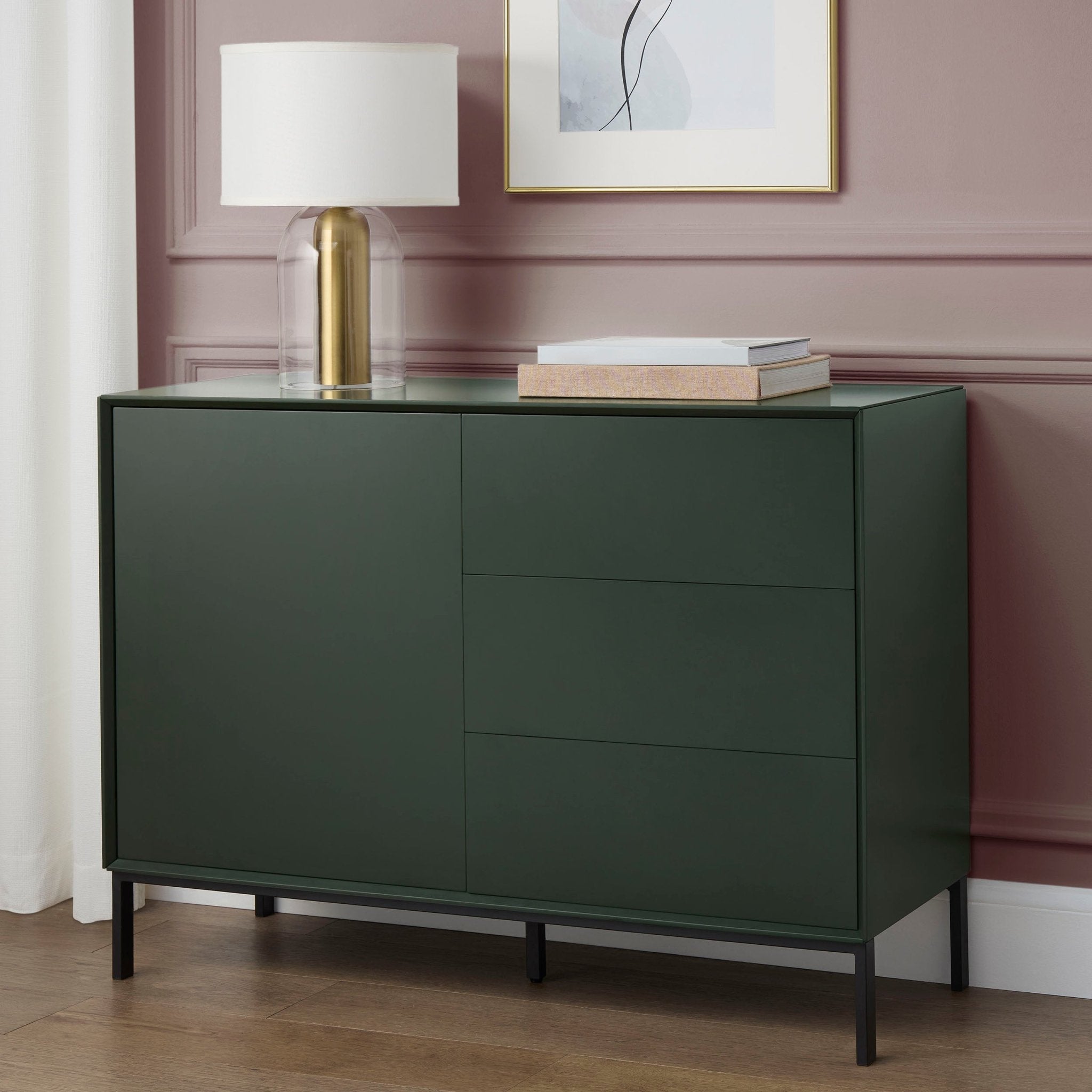 Nova Small Sideboard with Drawers - Forest Green – DUSK