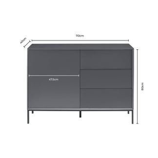 Nova Small Sideboard with Drawers - Taupe – DUSK