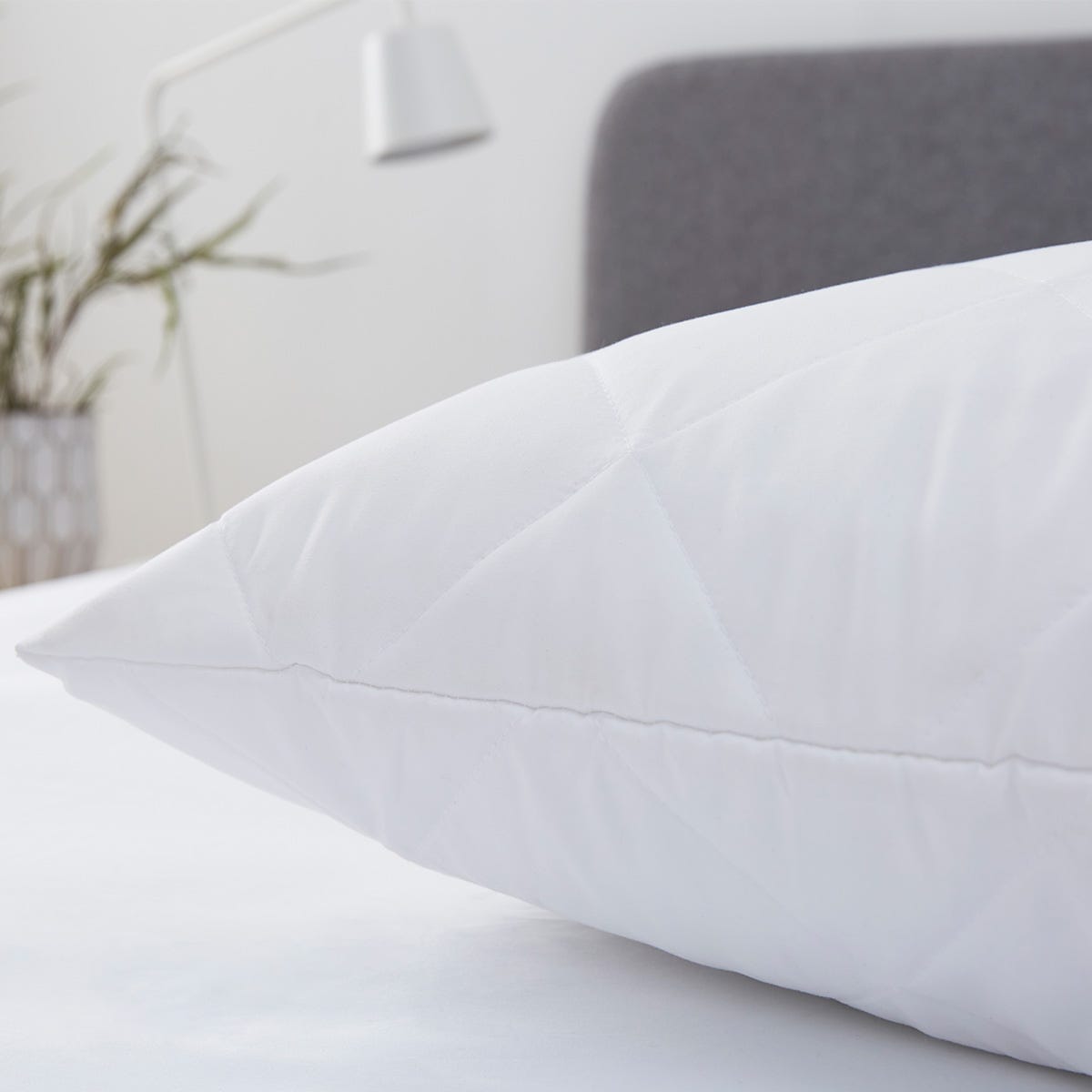 Pair of Anti-Allergy Feels Like Down Quilted Pillow Protectors – DUSK