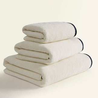 Palma Contrast Edge Towel Collection - Oatmeal – DUSK