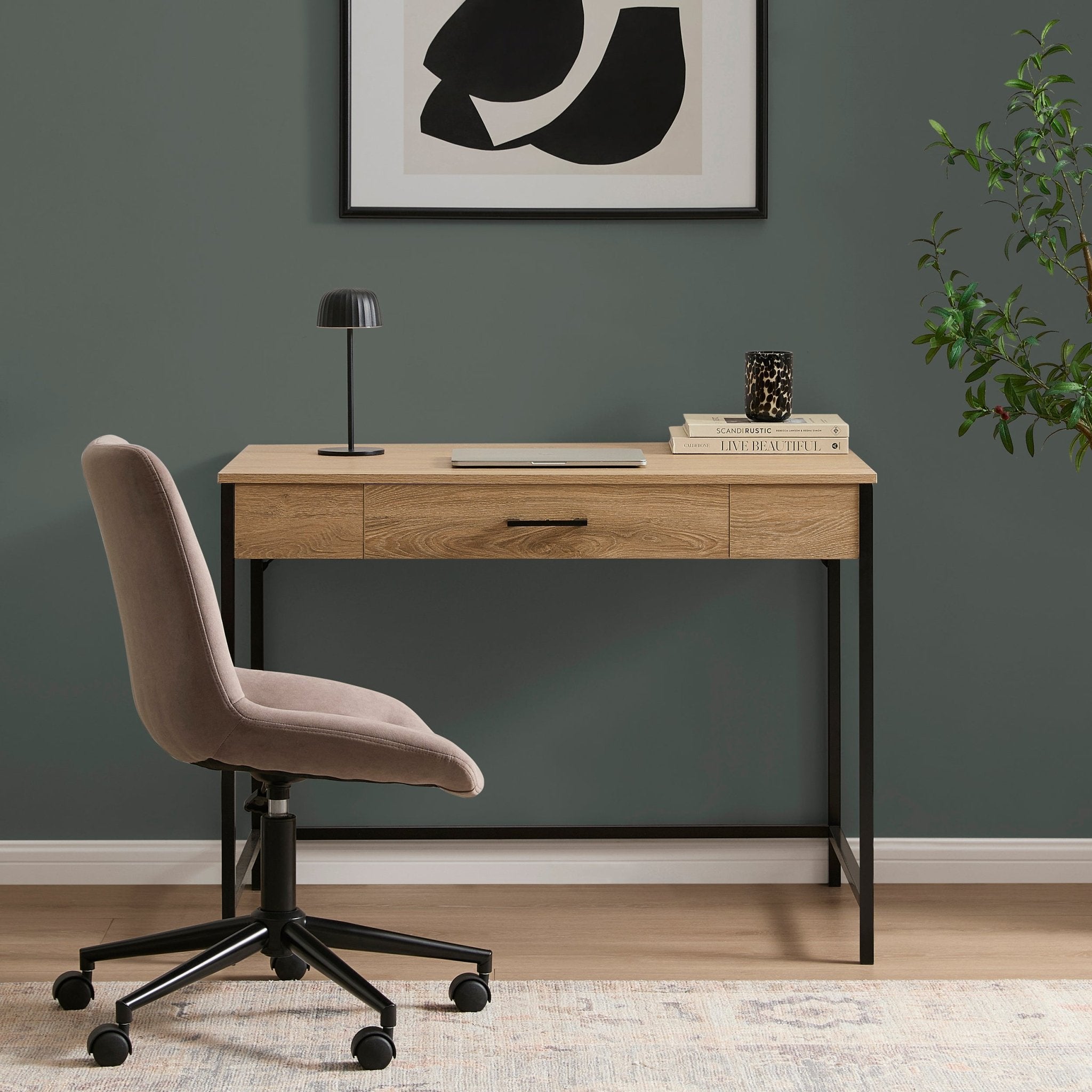 Riley Desk with Drawer - Light Wood – DUSK