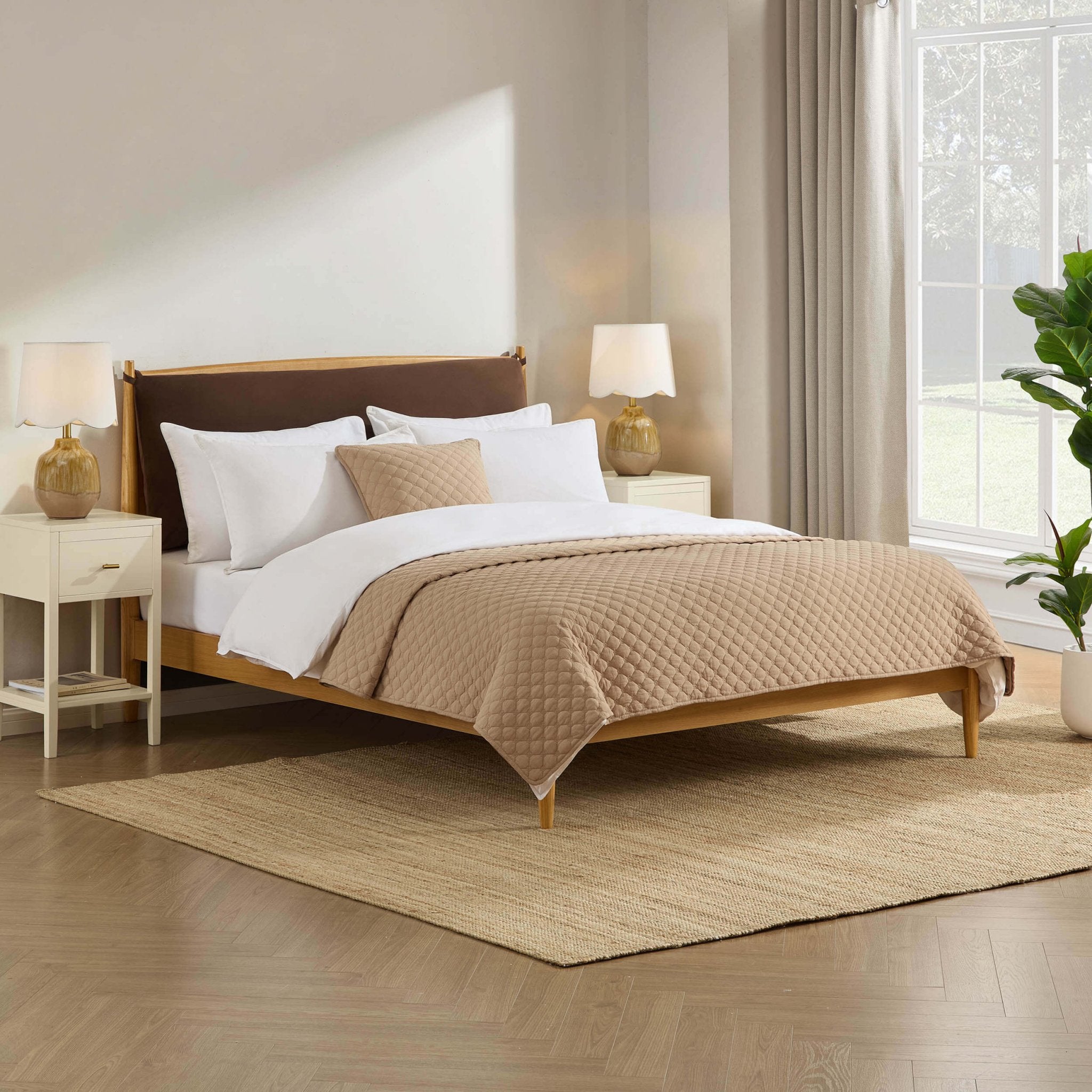 Rotterdam Light Wood Bed Frame - Cappuccino – DUSK
