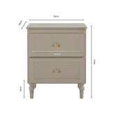 Ruby 2 Drawer Bedside Table - Taupe – DUSK