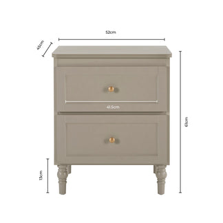 Ruby 2 Drawer Bedside Table - Taupe – DUSK