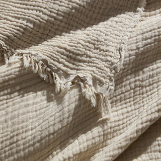 Savannah Four Layer Tufted Muslin Sofa Throw- Oat – DUSK