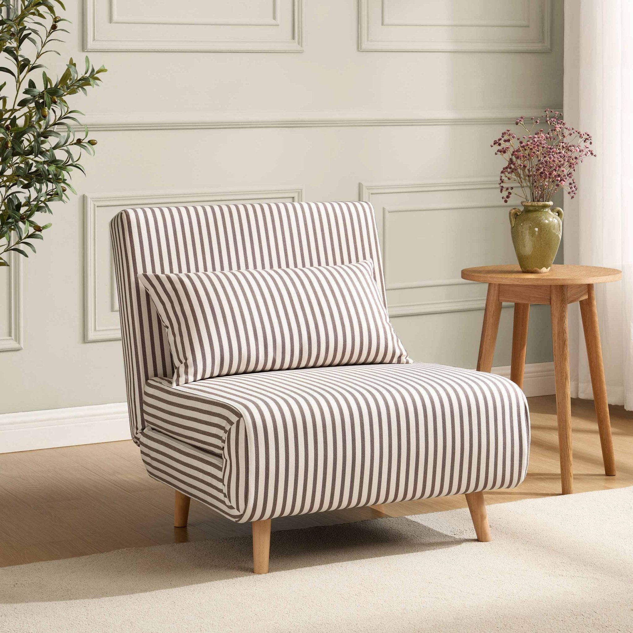 Seattle Single Click Clack Sofa Bed - Chocolate Stripe – DUSK