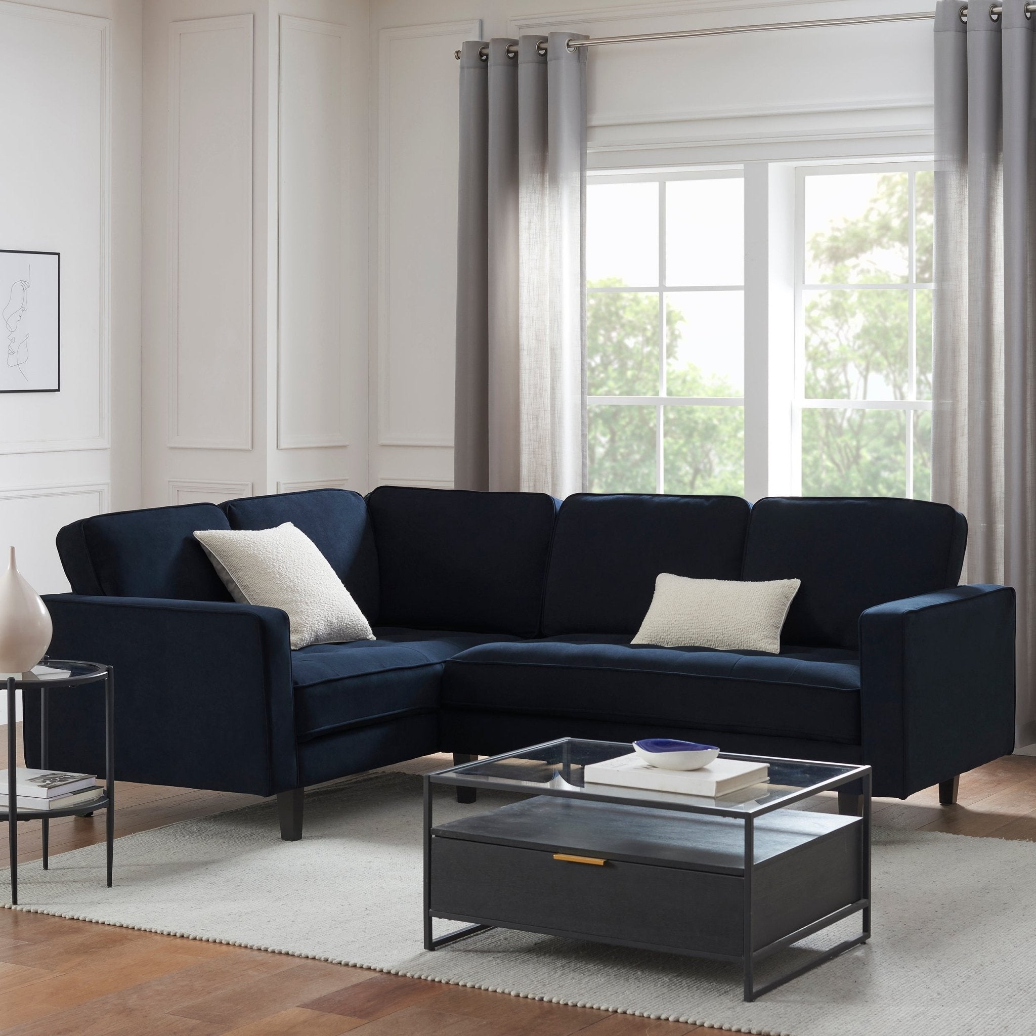 Sloane Left Hand Corner Sofa - Midnight – DUSK