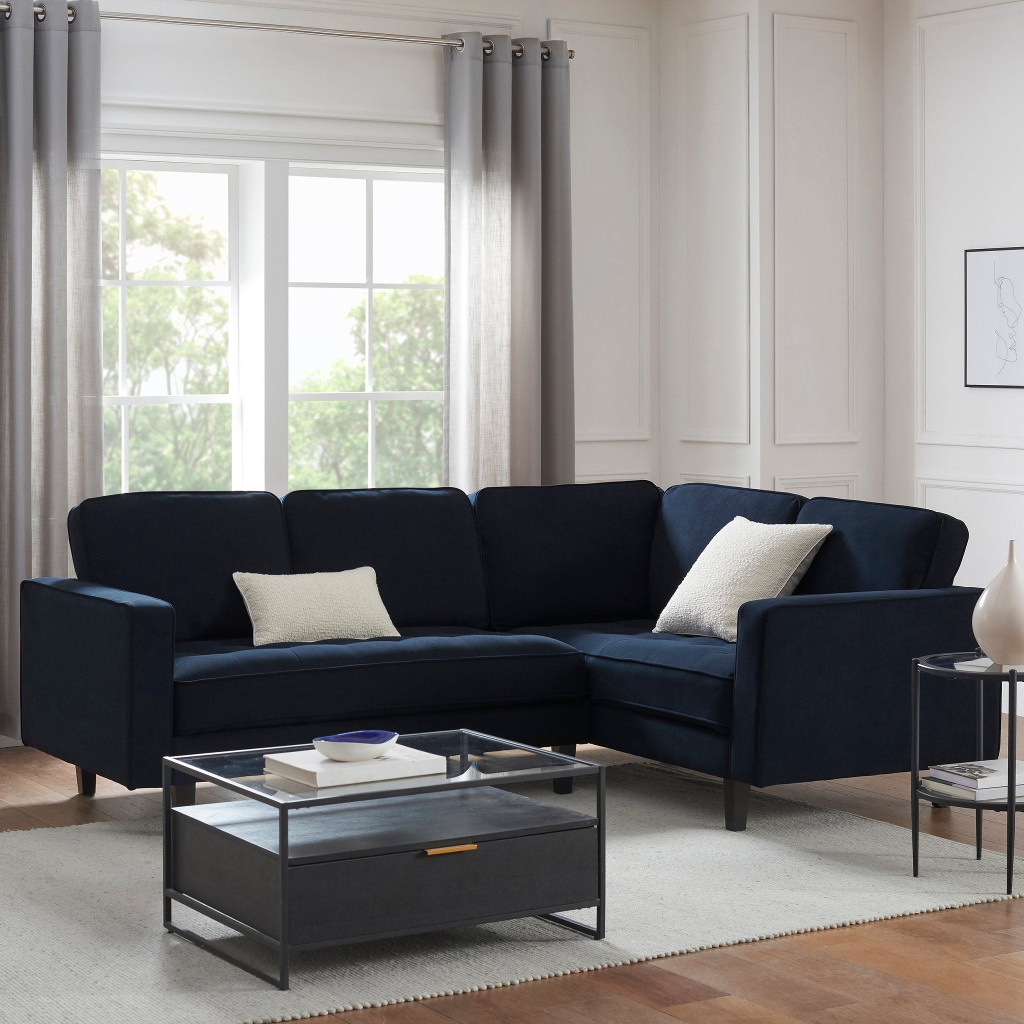 Sloane Right Hand Corner Sofa - Midnight – DUSK