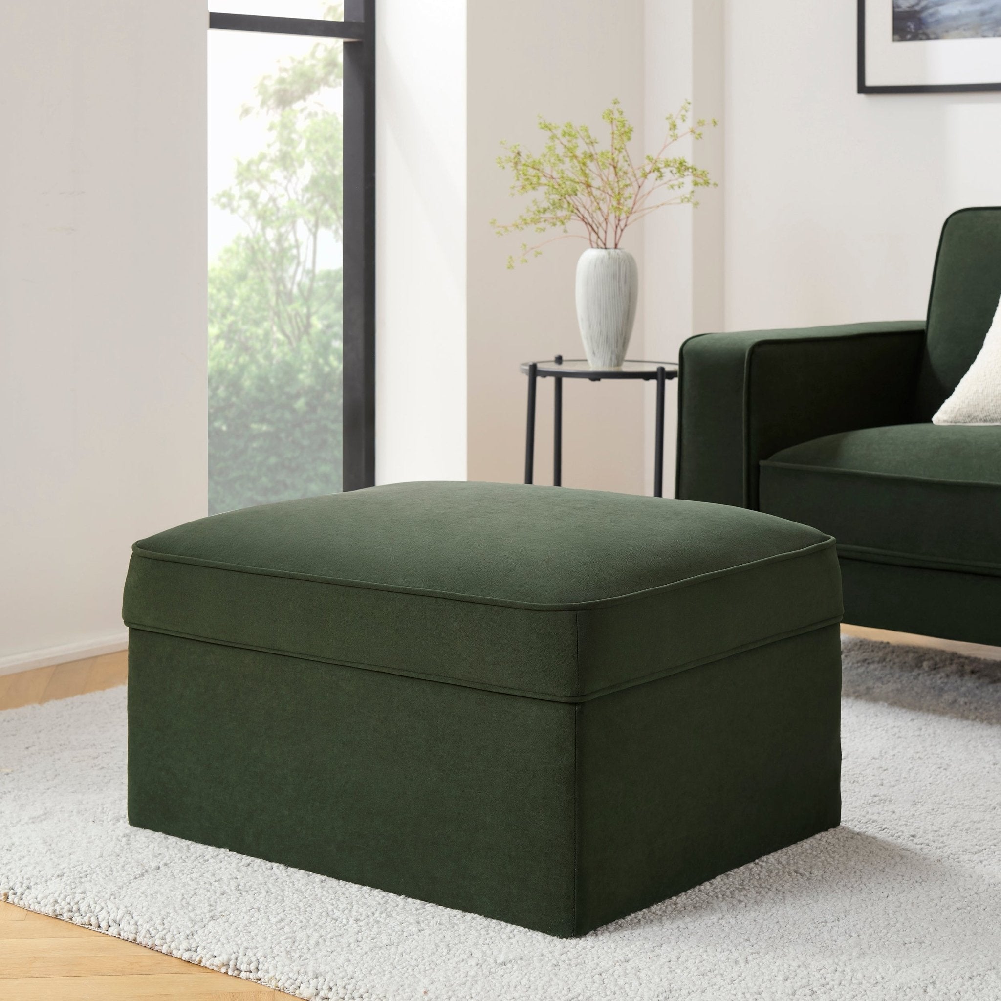 Soho Ottoman Storage Pouffe - Dark Olive – DUSK