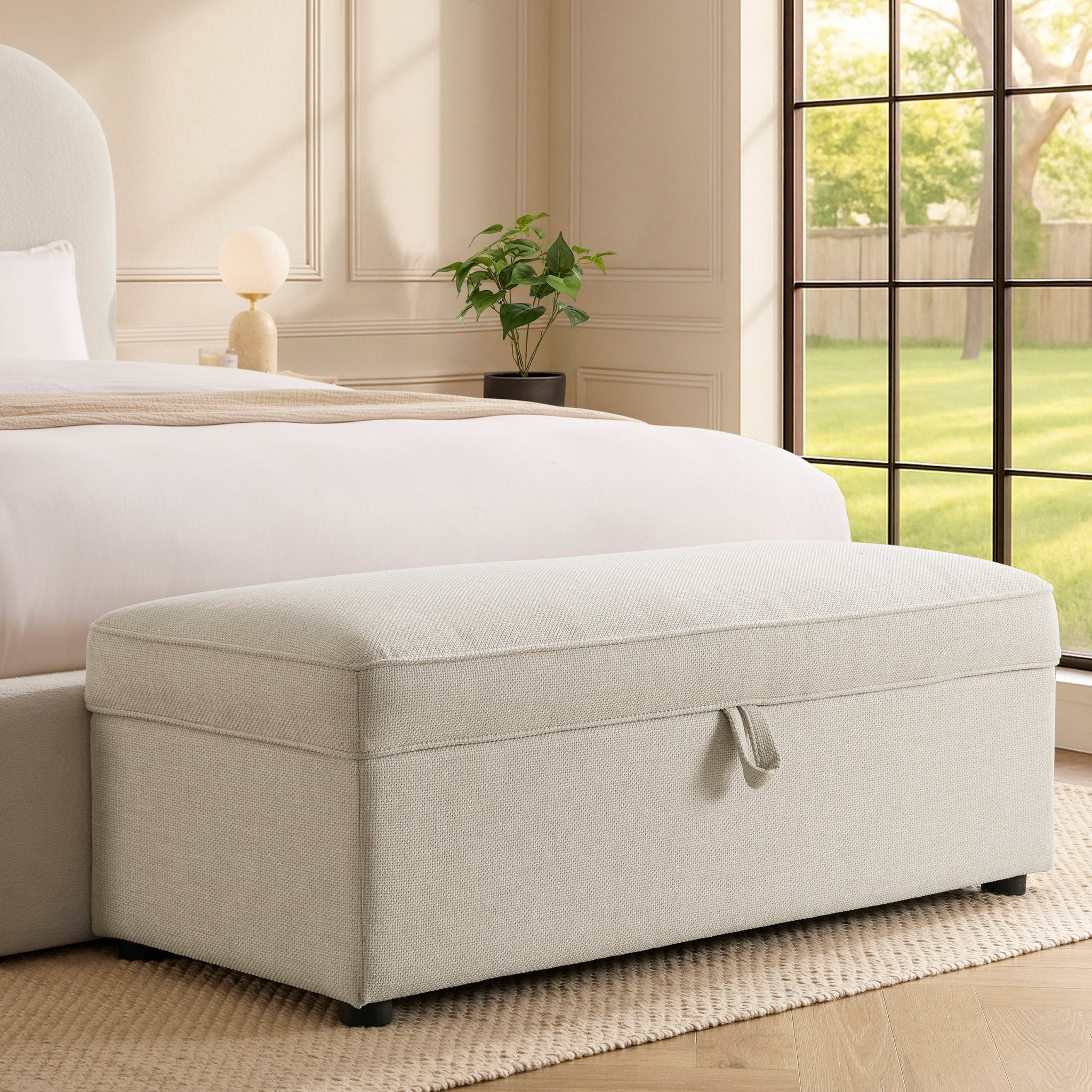 Soho Rectangle Ottoman Storage - Beige – DUSK