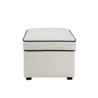 Soho Rectangle Ottoman Storage - Cream Linen/Black – DUSK