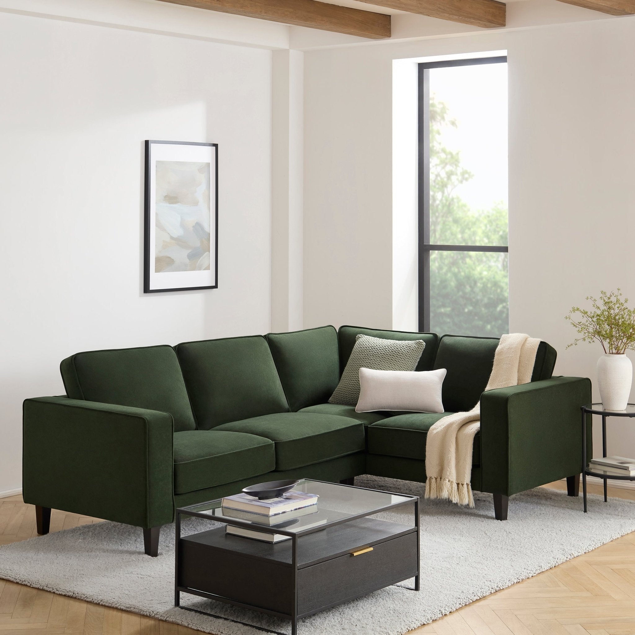 Soho Right Hand Corner Sofa - Dark Olive – DUSK