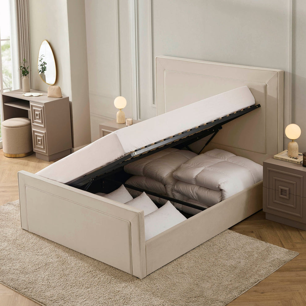 Sorrento Ottoman Storage Bed - Ecru/White – DUSK