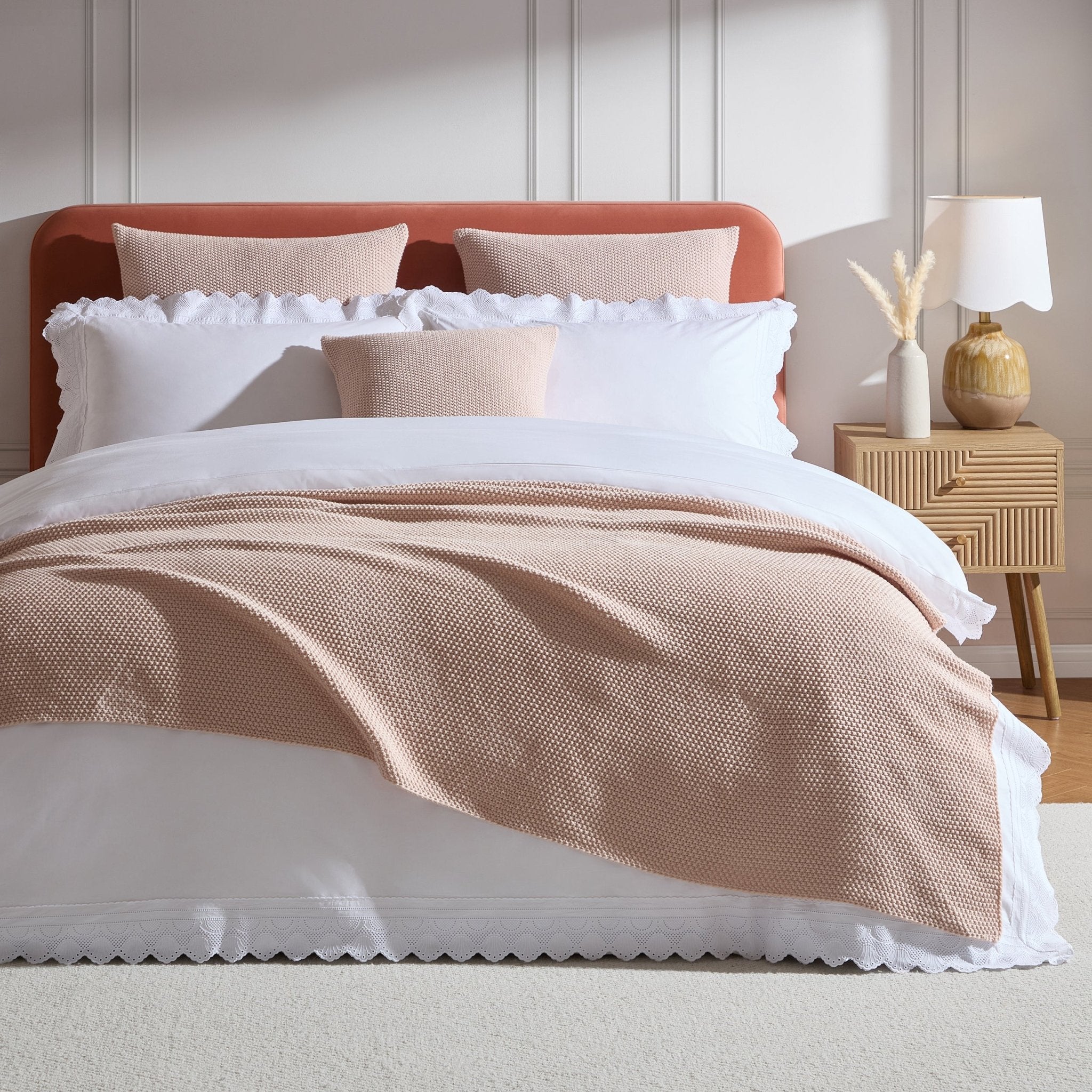 St Ives Knit Throw - Ballet Slipper – DUSK