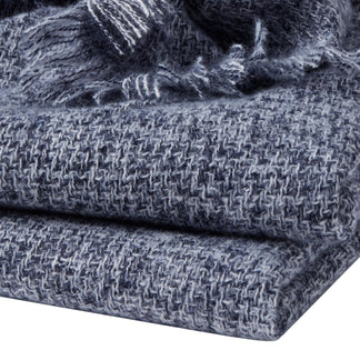 Super Soft Marled Tassel Sofa Throw - Navy – DUSK