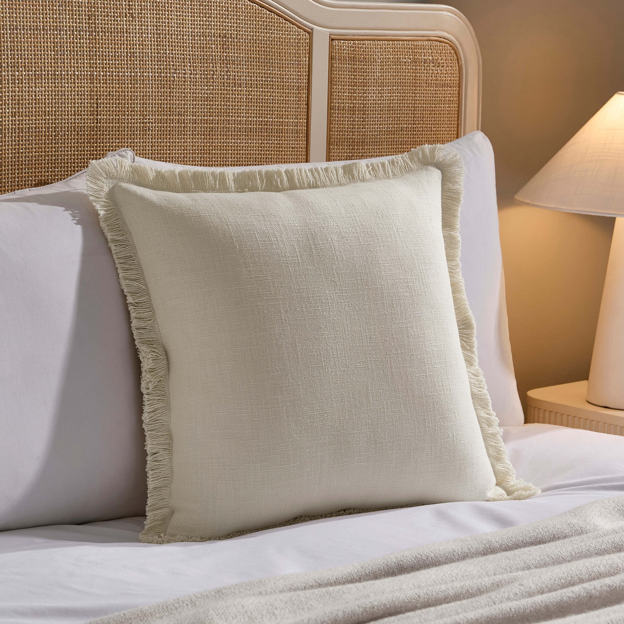 Cotton Fringed Edge Cushion Cover - Natural – DUSK
