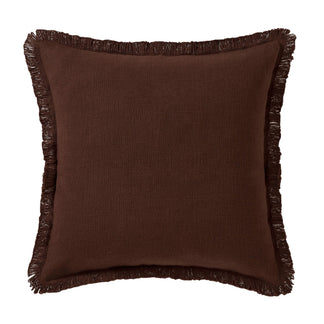 Cotton Fringed Edge Sofa Cushion Cover - Chocolate – DUSK