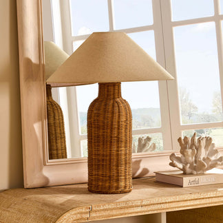 Zoey Rattan Base Table Lamp - Natural – DUSK