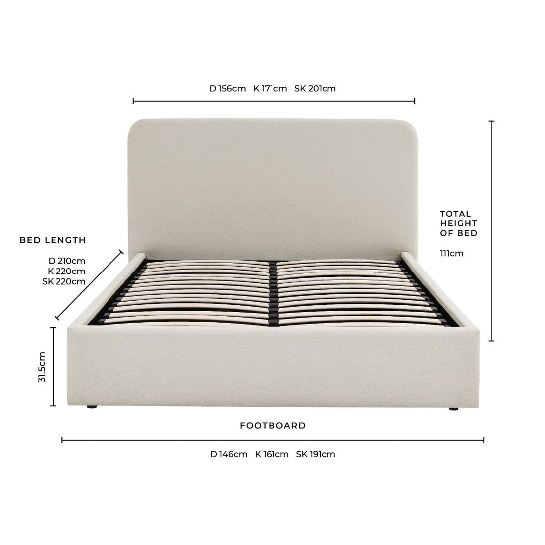 Ascot Ottoman Storage Bed - Natural – DUSK