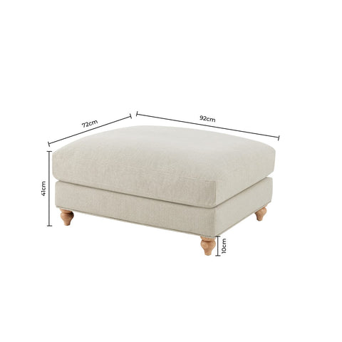 Hampshire Traditional Pouffe - Textured Weave - Beige – DUSK