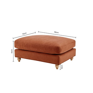 Hampshire Traditional Pouffe - Velvet - Burnt Orange – DUSK