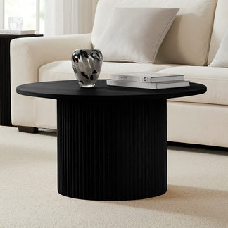 Hattie Round Pedestal Coffee Table - Black – DUSK