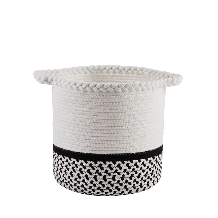 Plait Rope Storage Basket - Off White/Black – DUSK