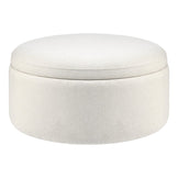 Stockton Round Storage Pouffe - Linen Natural – DUSK