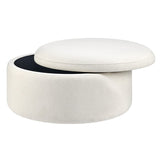 Stockton Round Storage Pouffe - Linen Natural – DUSK