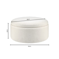 Stockton Round Storage Pouffe - Linen Natural – DUSK