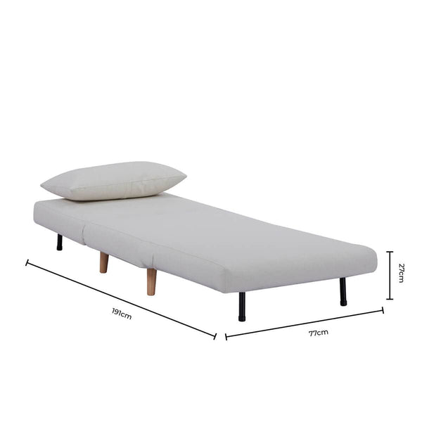 Seattle Single Click Clack Sofa Bed - Natural Stitched Stripe – DUSK